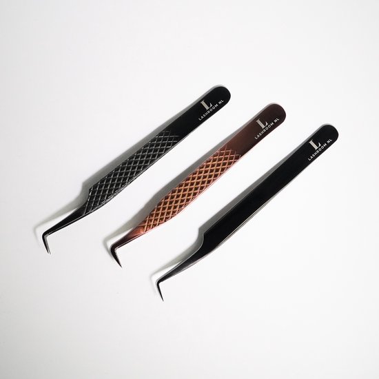Wimper extension pincet - Booth fiber grip diamond - Zwart | bol