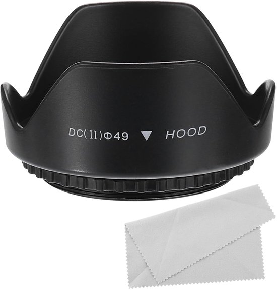 49mm Camera Lens Cap - Flower Lens Hood Protector - Anti-Glare Cleaning ...