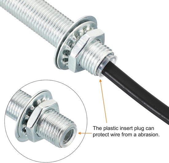 M10 threaded 1.58 inch lamp tube kit - locking nuts - washers - fixings ...