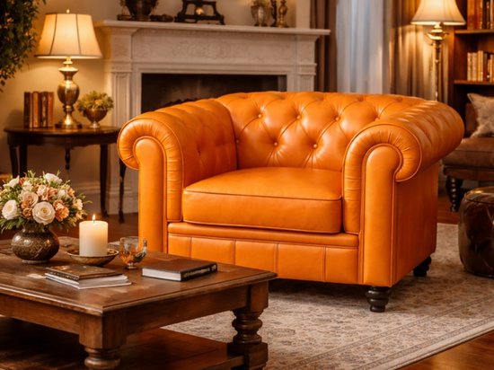 Chesterfield Banken 1-2-3 Zits - Cognac Vintage - Set - Bank - Sofa ...