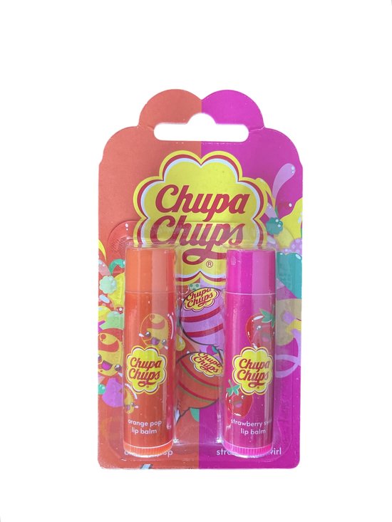 Chupa Chups - Lip Balm Duo - Set Orange Pop en Strawberry Swirl - Zoete ...