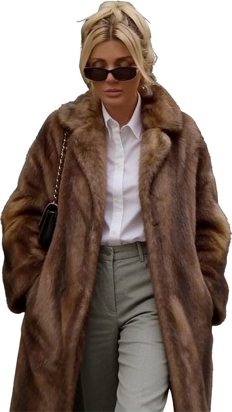 Bontjas Dames Deluxe - Imitatiebont - Bruin | bol
