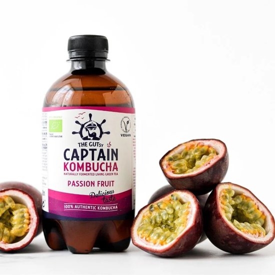 The Gutsy Captain Kombucha Passionfruit BIO (400 ml) | bol