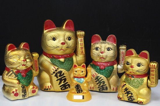 Grote geldkat - Lucky Zwaaiende Chinese kat - Trekt vrienden, rijkdom ...