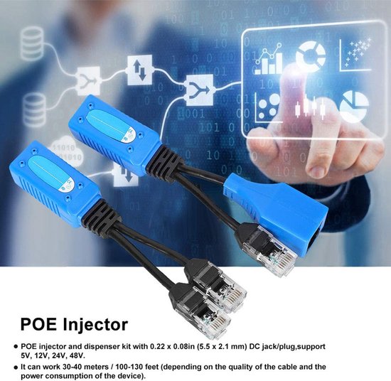 Poe + Splitter Ipcampower Poe Combiner Splitter Adapter Abs 2 Stuks ...