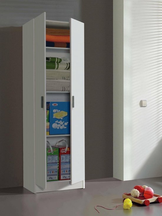 Multifunctionele Kast met 2 Deuren en 7 Vakken - Smal en Hoog ...