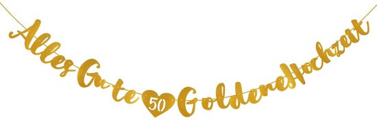 Luxe Gouden Slinger 50 Jaar Huwelijk Jubileum Decoratie Feest Banner ...