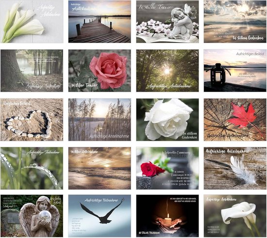Edition Seidel Set of 20 Premium Funeral Cards / Condolence Cards with ...