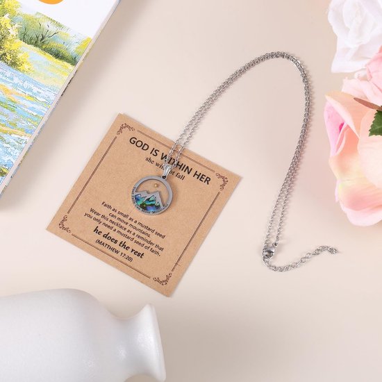 Ronde Berg Hanger Ketting met Inspirerende Motivatiekaart ...
