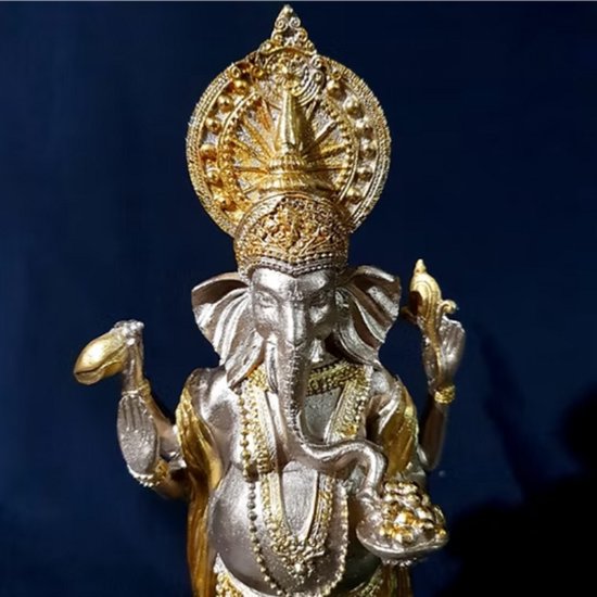 Ganesha beeld goud 30cm. - Staande Ganesha met 4 armen - God van ...