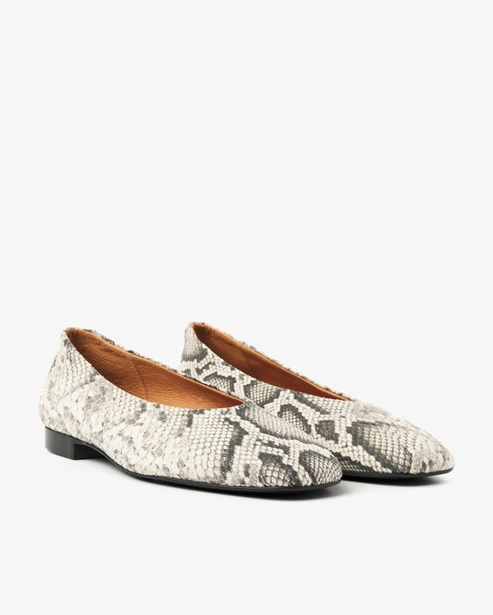 VIA VAI Lou Emmy Ballerina Dames - Leer - Beige - Maat 38 | bol