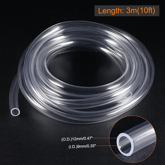 PVC transparante slang vinyl slang 9mm ID 12mm OD 10ft flexibel ...