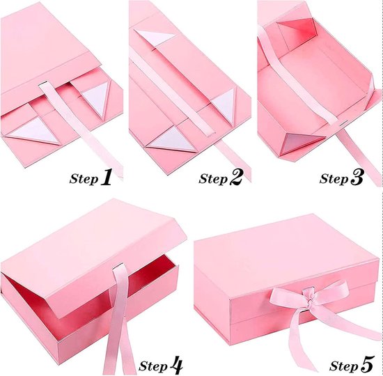 Geschenkset met doos, lint, wenskaart en vulling | bol