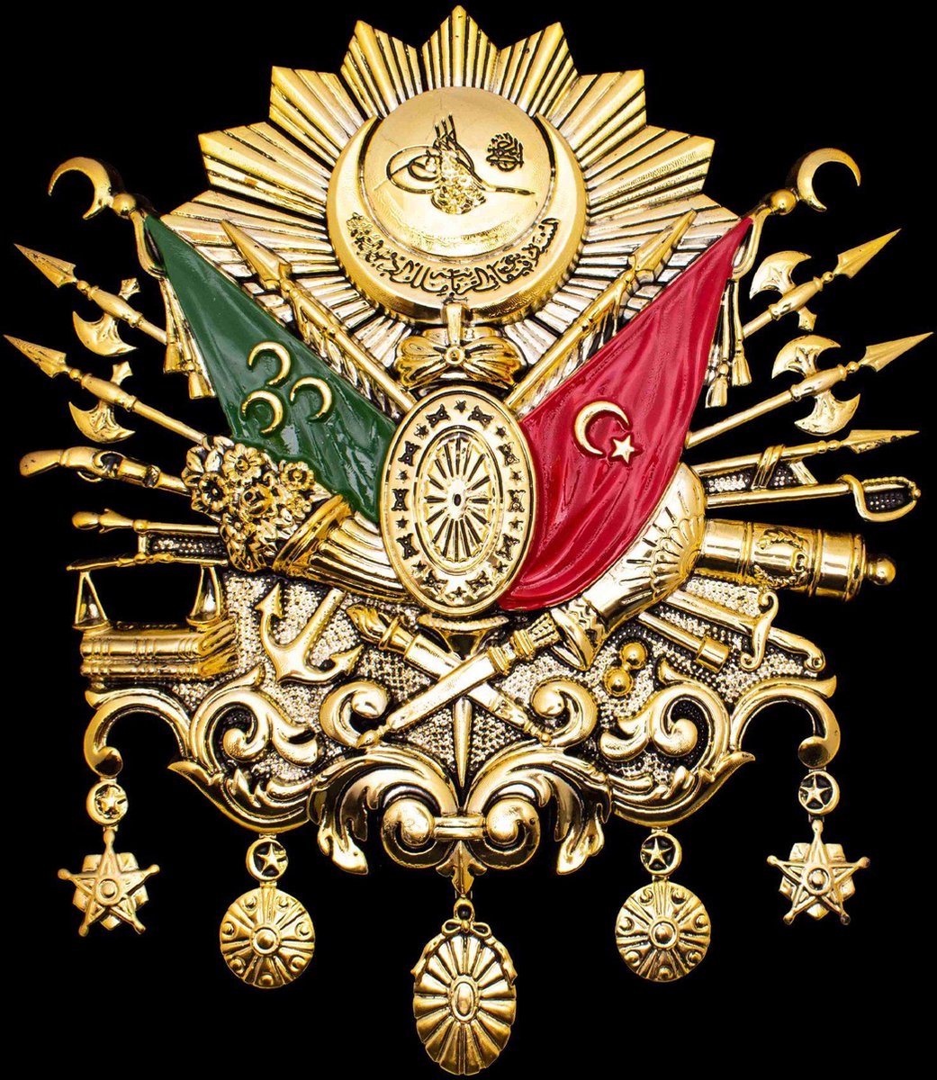 Ottomaanse Rijk embleem. Gouden blad Ottomaanse Rijk embleem geïsoleerd ...