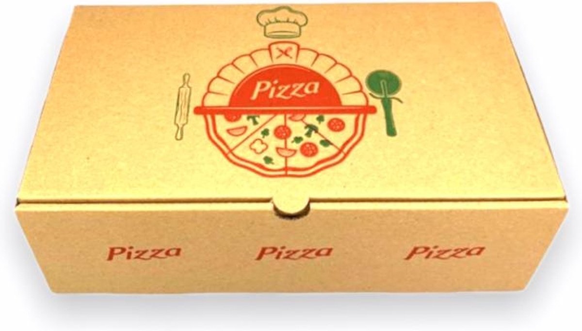 100 Stuks x Pizzadoos - Golfkarton Calzone Bruin 30x16x10cm - Pizza Box ...