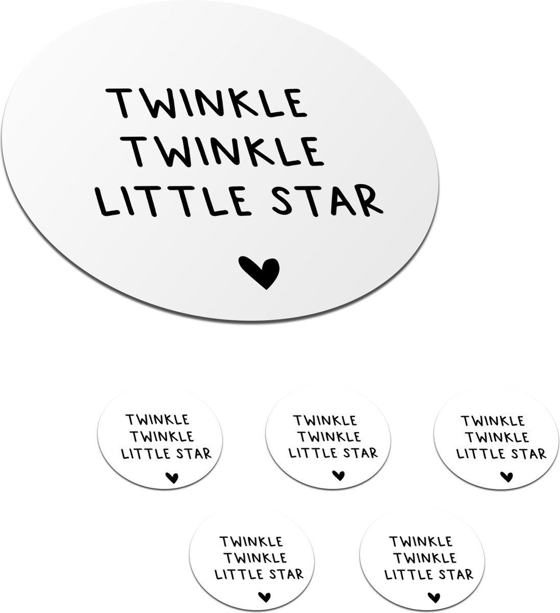 Onderzetters voor glazen - Rond - Engelse quote Twinkle twinkle little ...