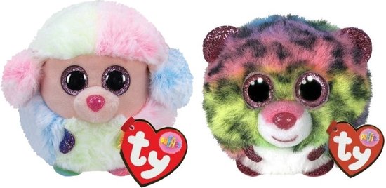 Ty - Knuffel - Teeny Puffies - Rainbow Poodle & Dotty Leopard | bol