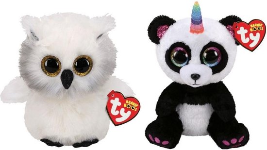Ty - Knuffel - Beanie Boo's - Ausitin Owl & Paris Panda | bol