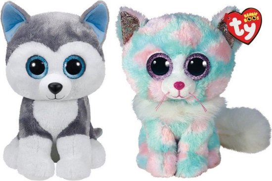Ty - Knuffel - Beanie Buddy - Slush Husky & Opal Cat | bol.com