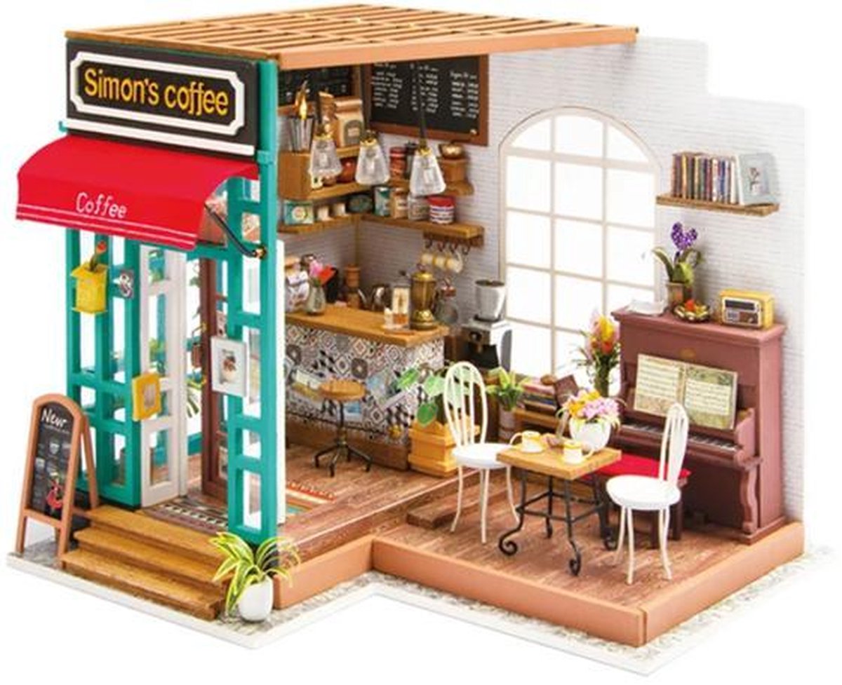 Robotime modelbouwpakket - Simons Cafe | bol.com
