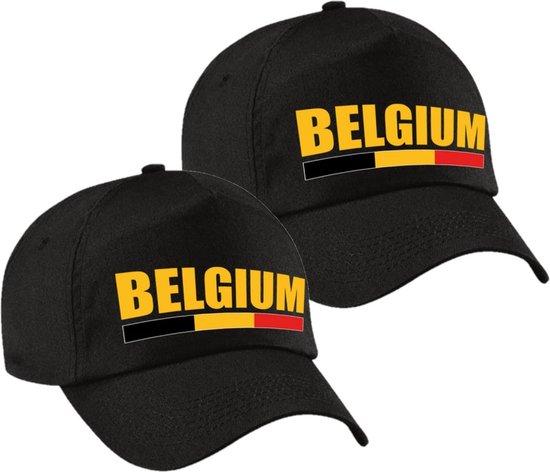 2x stuks Belgium supporters pet zwart voor dames en heren - Belgie ...