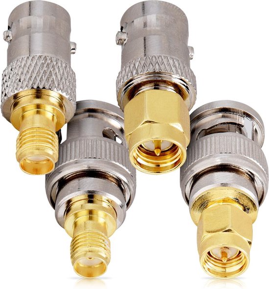 kwmobile 4x SMA naar BNC-adapter - 4 varianten - SMA naar BNC - SMA-adapter voor... | bol