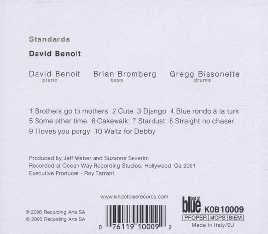 David Benoît - Standards (CD), David Benoit | CD (album) | Muziek | bol