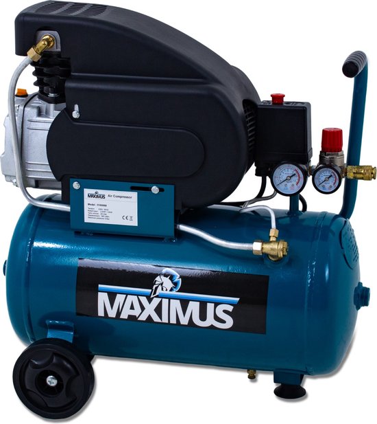 Maximus Luchtcompressor - Compressor – 24 Liter – 8 Bar – Oliegesmeerd ...