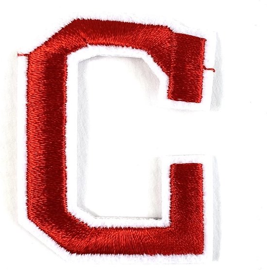 Alfabet Strijk Letter Embleem Patch Rood Wit Dun Randje B 4 x L 5.1 cm ...
