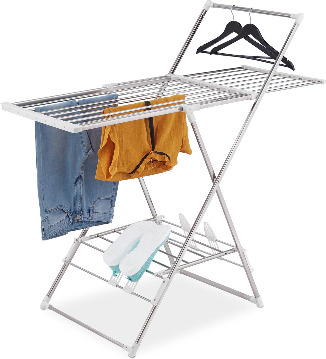 Relaxdays droogrek inklapbaar - wasrek uitschuifbaar - wasdroogrek ...