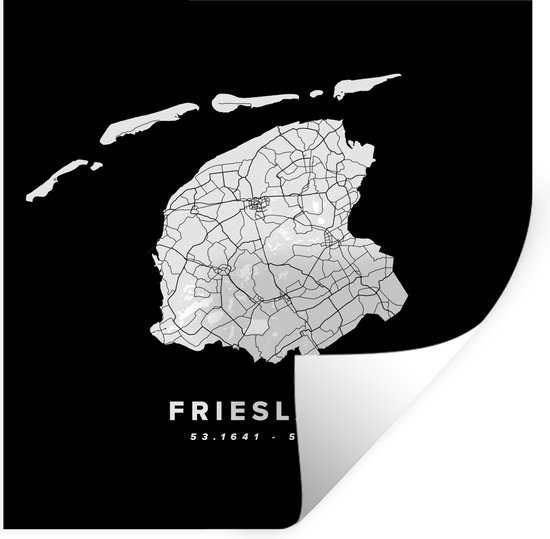 Muurstickers - Sticker Folie - Nederland - Friesland - Wegenkaart ...