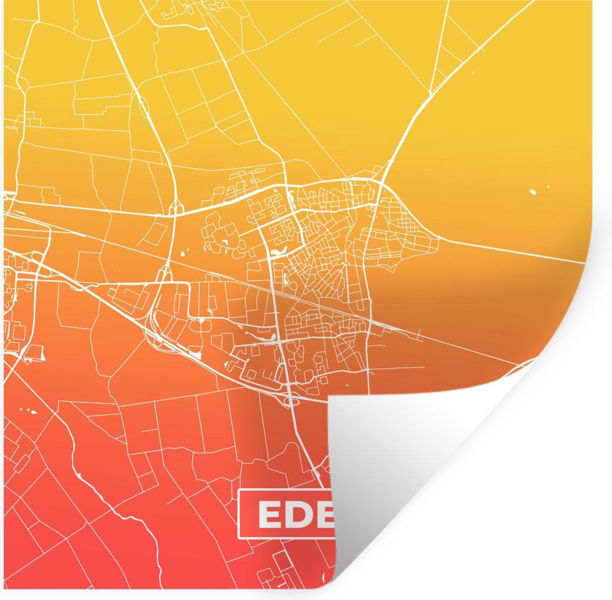 Stickers muraux - Plan de la ville - Ede - Oranje - Nederland - 30x30 ...