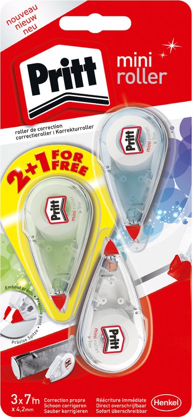 Pritt Mini Roller Colored 2+1 gratis 12,6 mm | bol