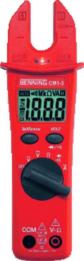 Benning CM 1-3 Stroomtang, Multimeter Digitaal CAT III 1000 V, CAT IV ...