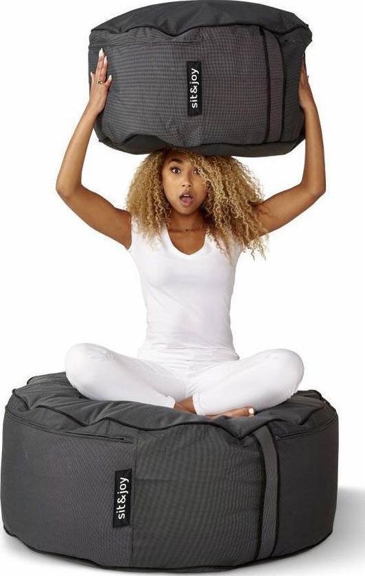 Sit&joy Poef Capri XL - Antraciet | bol