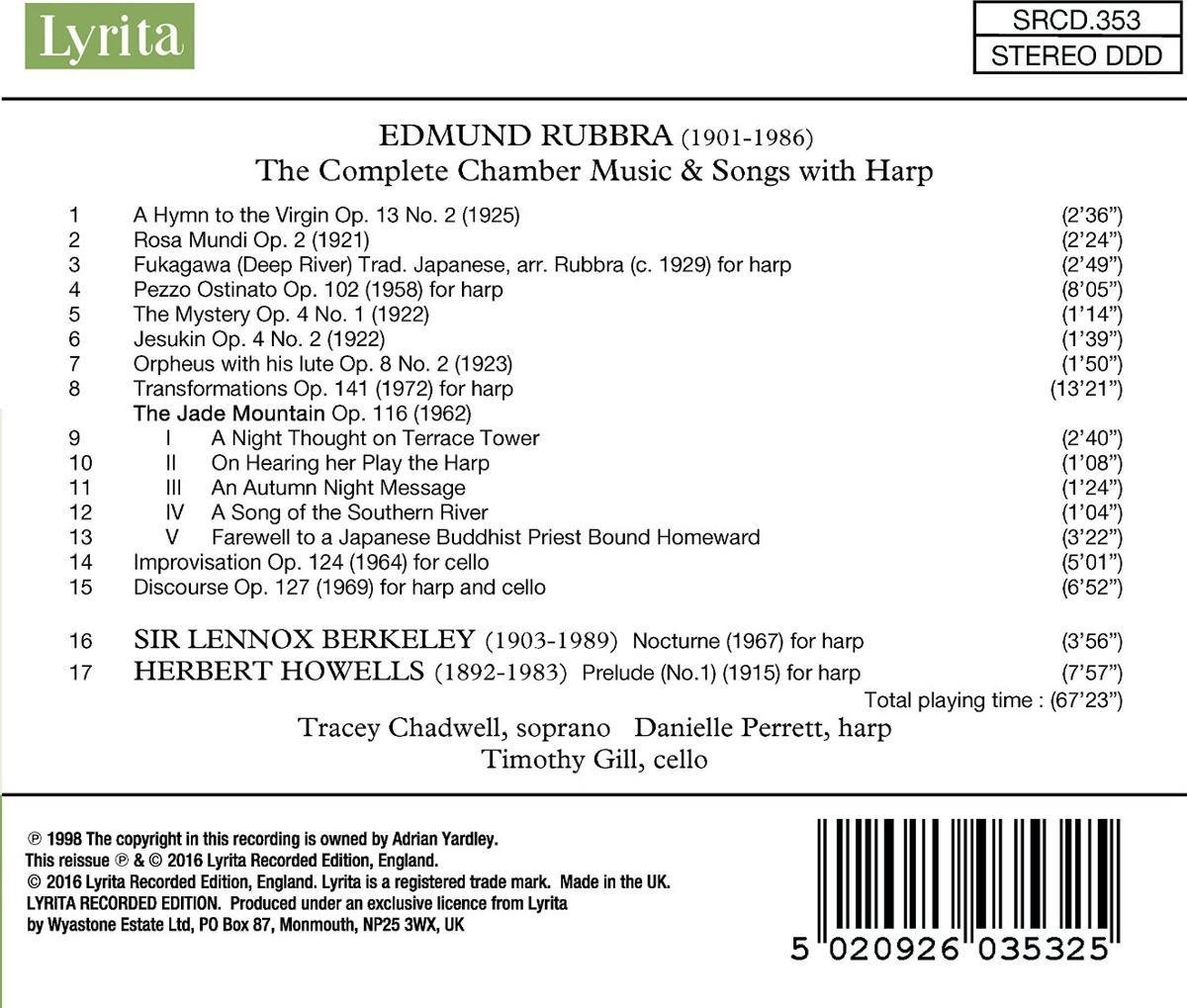 Danielle Perrett, Tracey Chadwell, Timothy Gill - Rubbra: The Complete ...