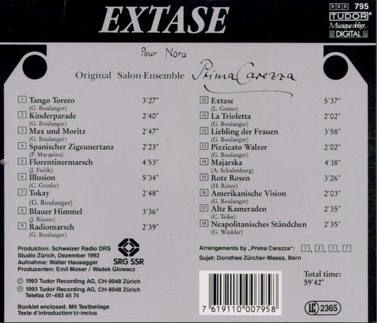 Extase, Prima Carezza | Muziek | bol