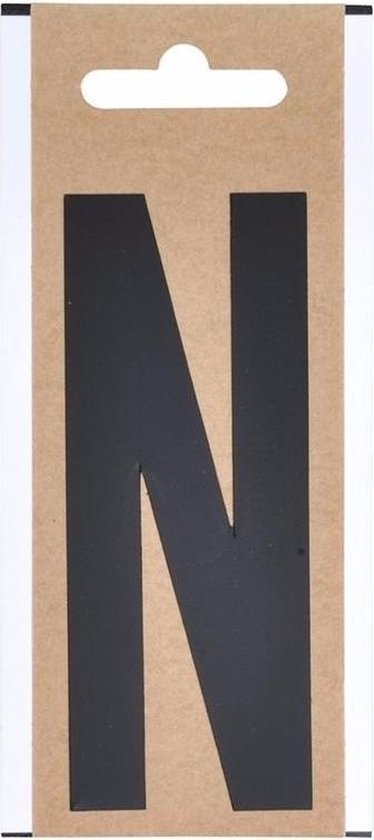 Letter sticker N zwart 10 cm | bol