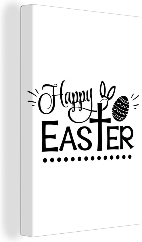 Canvas Schilderij Quotes - Pasen - Happy easter - Paasei - 20x30 cm ...