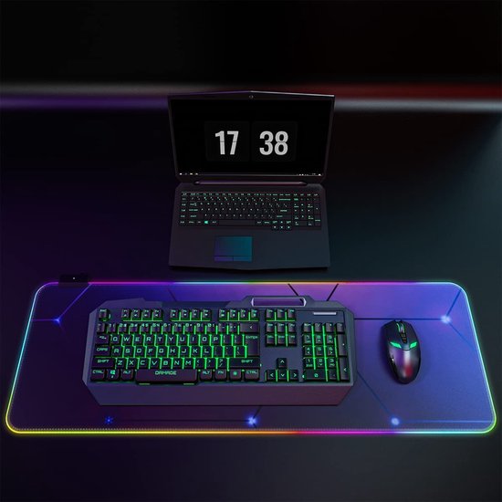 Gaming muismat RGB muismat 800x300mm XXL gaming muismat groot met 14 ...