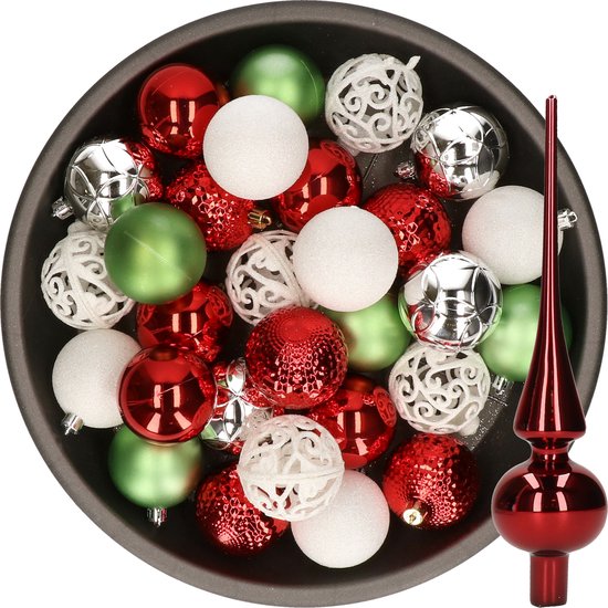 Boules de Boules de Noël Decoris - 37 ST - synthétique - 6 cm -... | bol