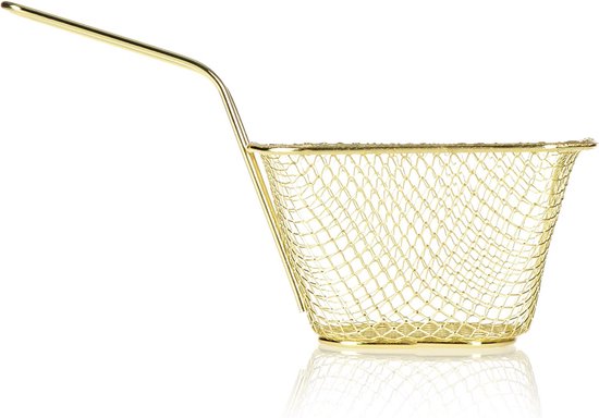 6x mini mandje voor het serveren van friet - metalen snackschaaltje ...