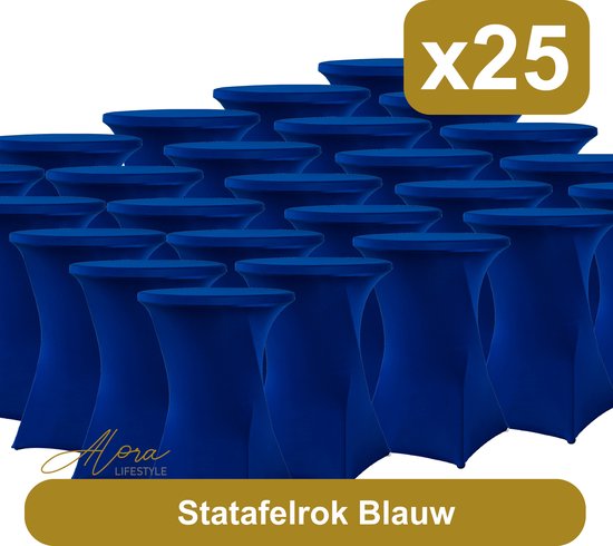 Statafelrok Blauw 80 cm per 25 - tafelrok voor statafel - Statafelhoes - Bruiloft -... | bol
