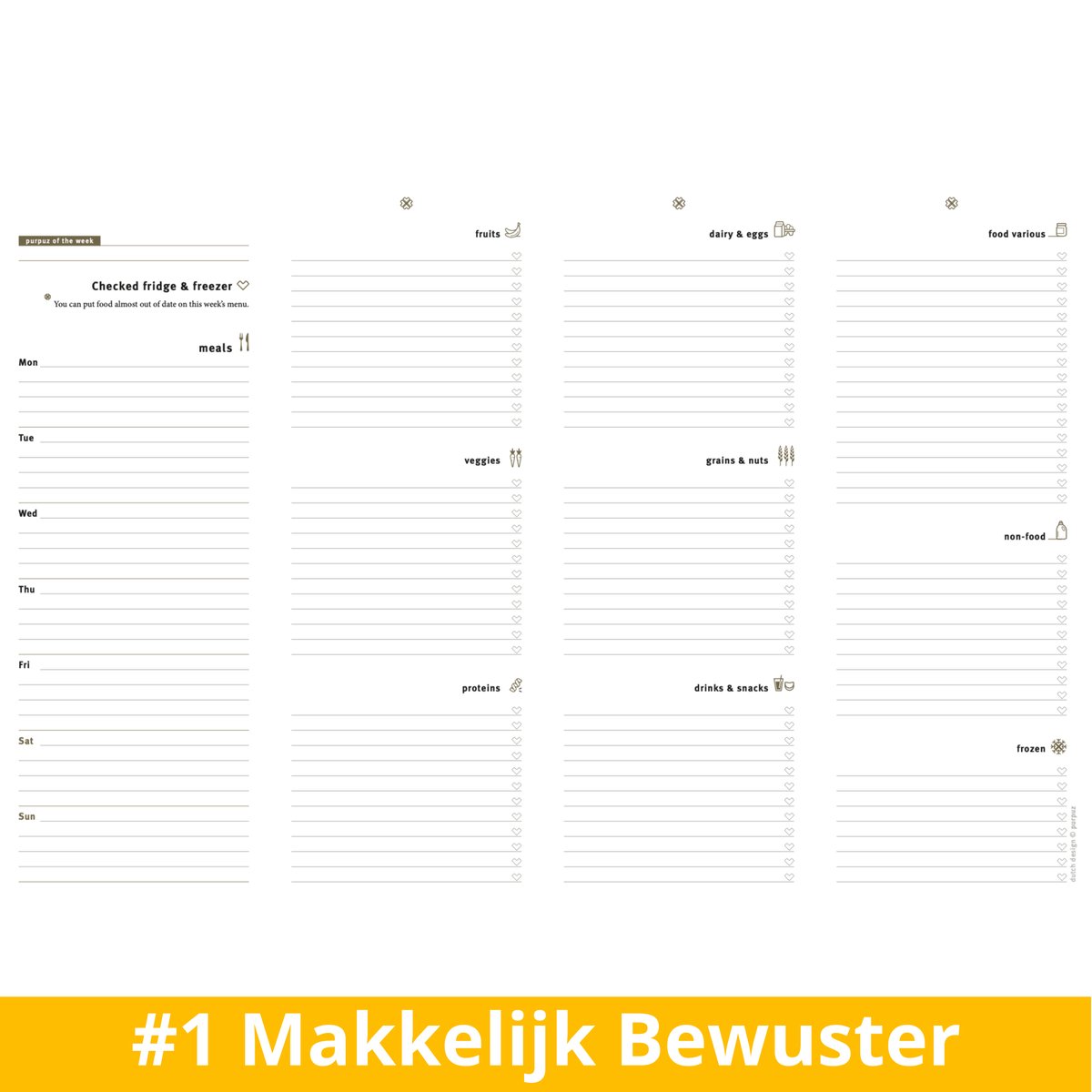 Purpuz Maaltijdplanner - Weekmenu Planner - Menuplanner - Meal Planner ...