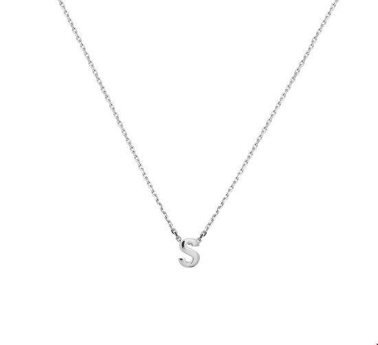Zilver Gerhodineerde Collier letter S 1 1330128 | bol