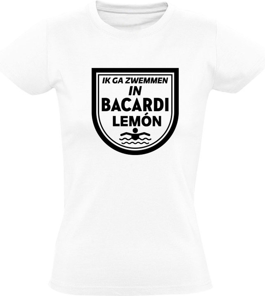 Ik ga zwemmen in Bacardi Lemon Dames T-shirt | Mart Hoogkamer | Bacardi Limon | Wit | bol.com