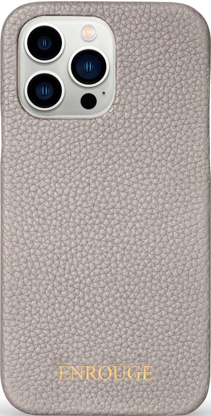Iphone 14 Pro SILVER GREY | Luxe Hoesje van Echt Leer ...
