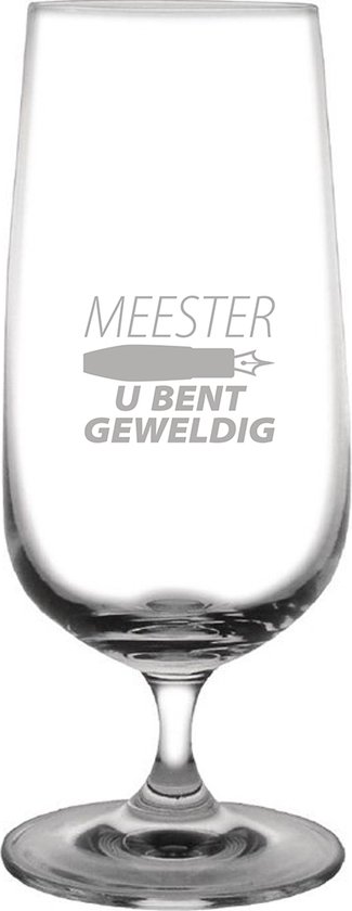 Gegraveerde bierglas op voet 41cl Meester u bent geweldig | bol