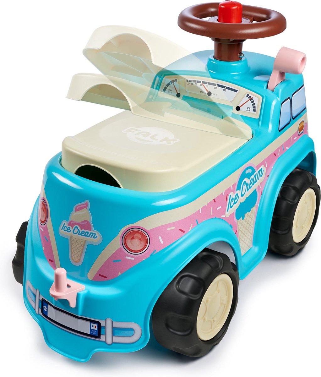 Falk Loopauto Ijscoman Loopwagen Mini Van met accessoires 1-3 jaar ...