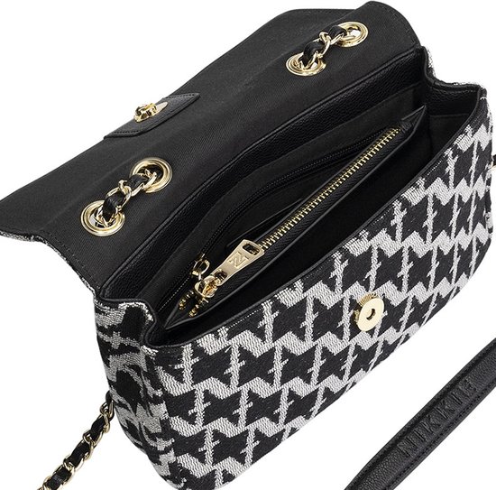 Nikkie Dames Handtas / Schoudertas / Crossbody tas - Tweed - Zwart ...